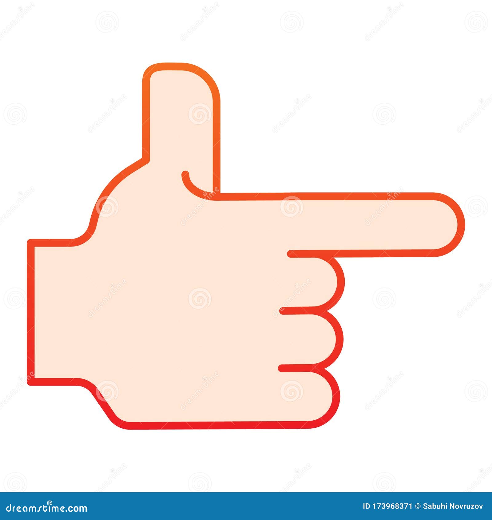 Hand Pointing Right Flat Icon. Direction Vector Illustration Isolated ...