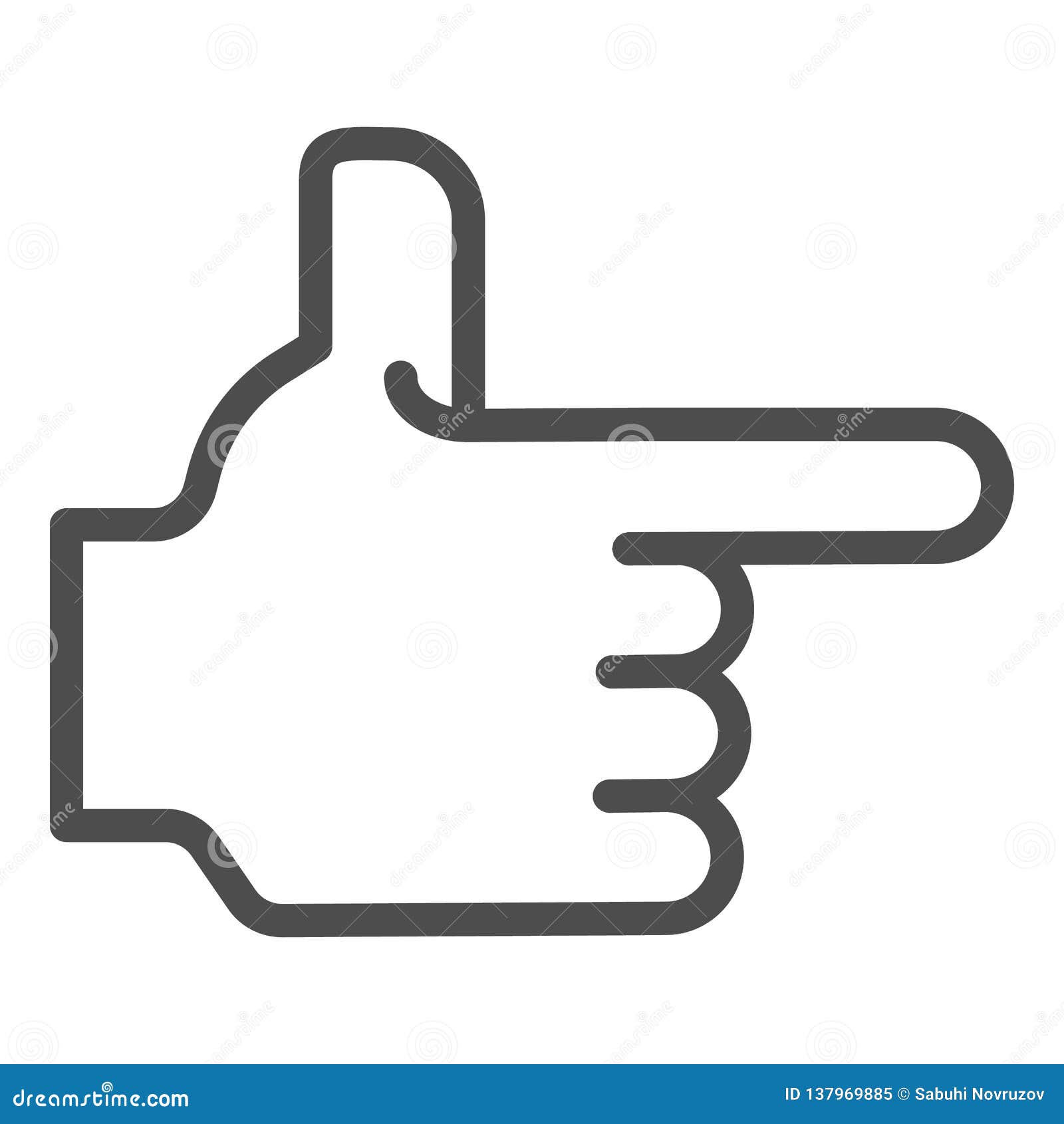 Hand Pointing Right Line Icon. Direction Vector Illustration Isolated ...