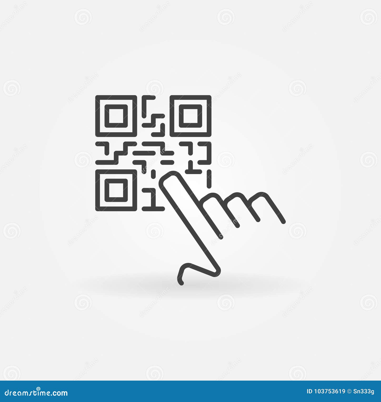 Hand Pointing Scan Code Vector Concept Icon or Symbol Stock Vector ...