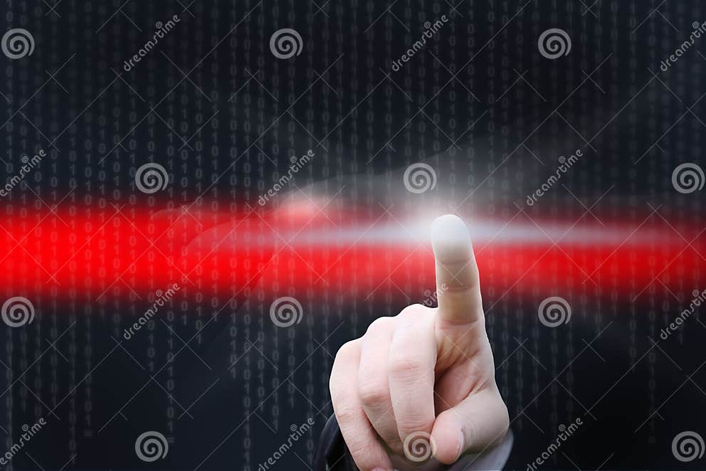 Hand pointing at screen stock image. Image of email, virtual - 38147323