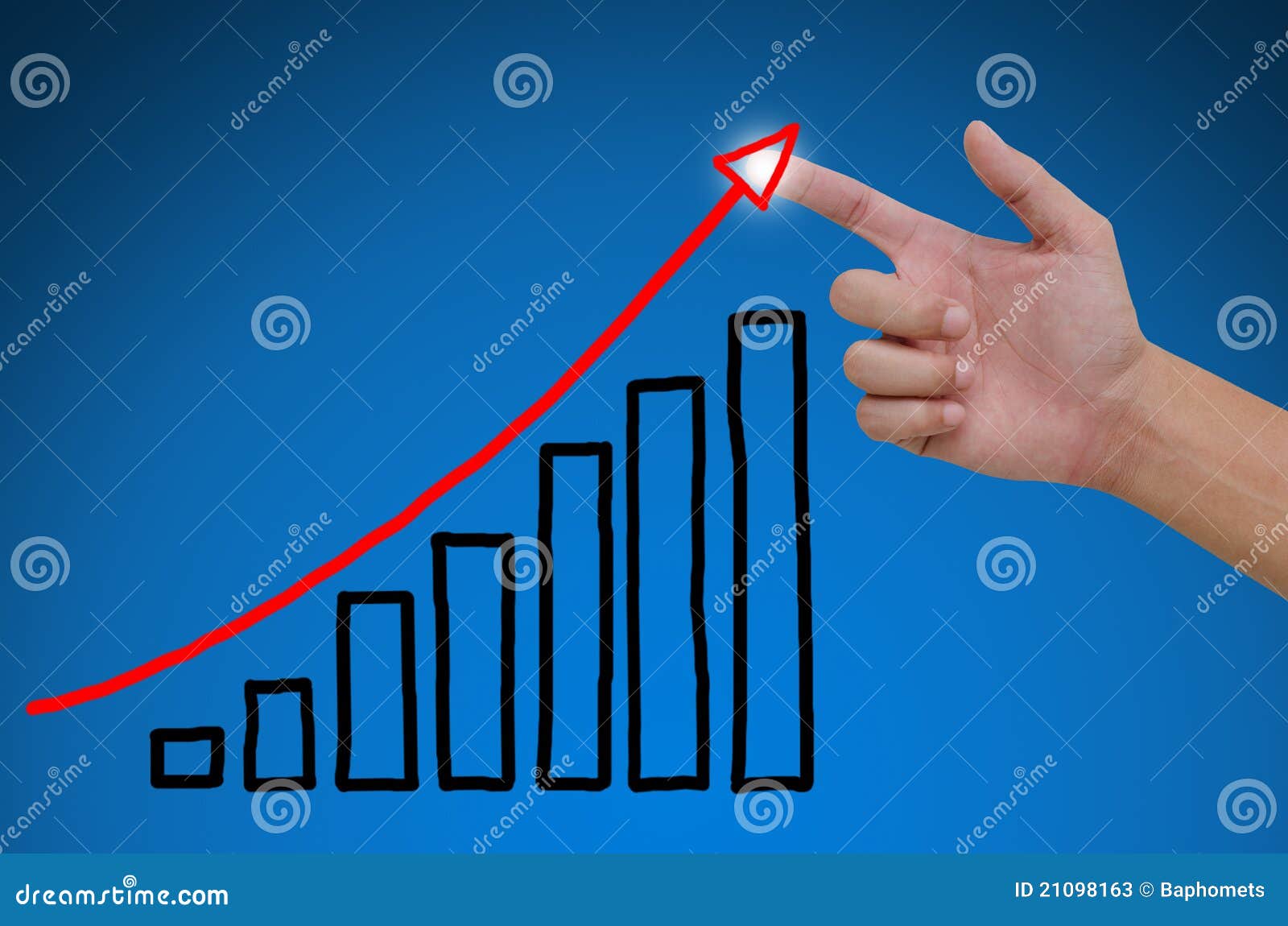 Hand Pointing Showing Graph Stock Image - Image of presentation ...