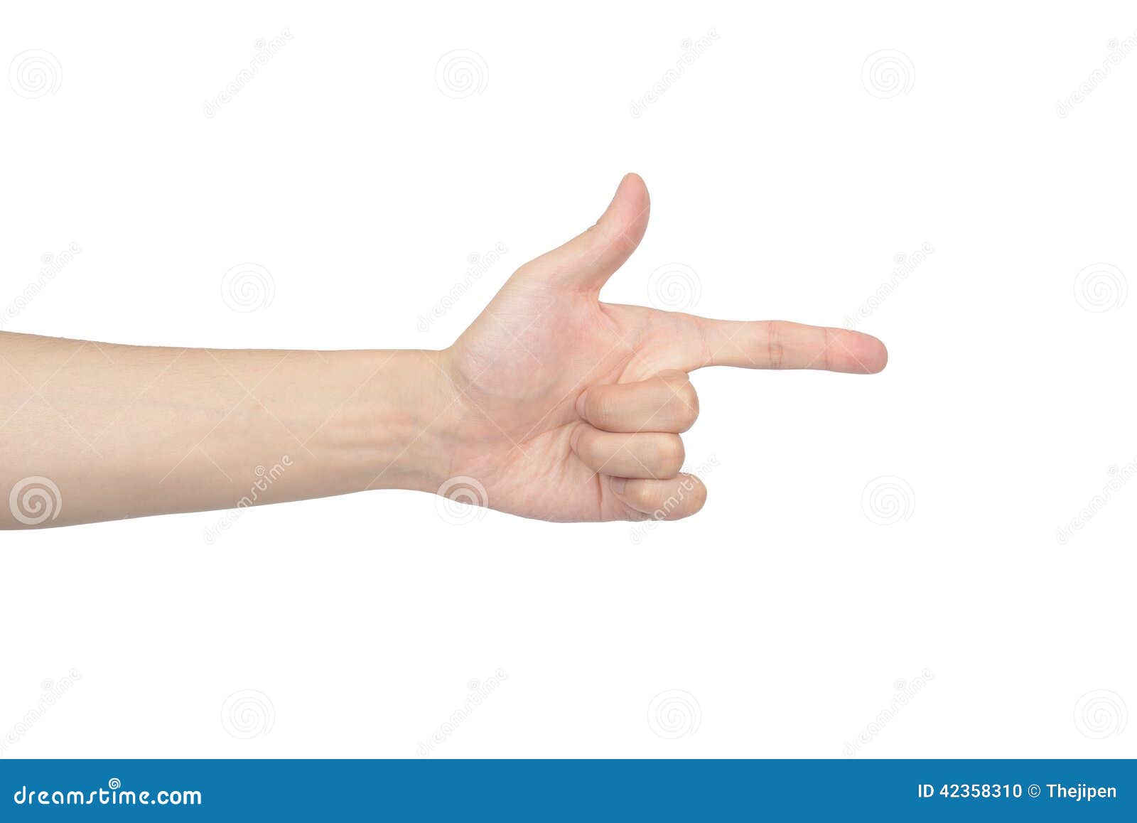 Hand of pointing sign stock photo. Image of pointer, thumb - 42358310