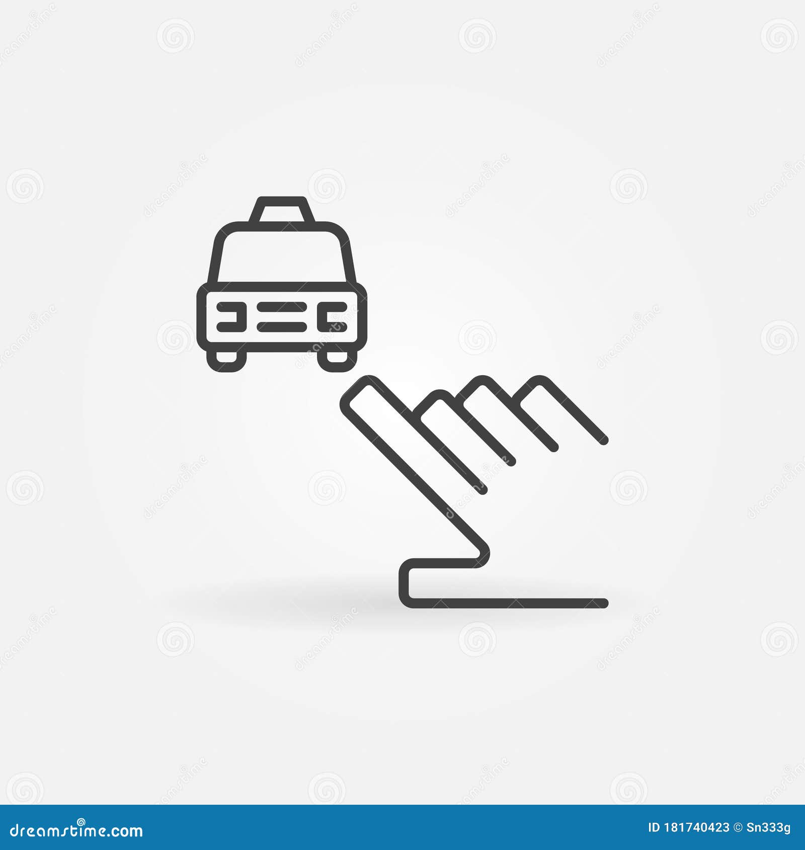 Hand Pointing on Taxi Car Vector Concept Linear Icon Stock Vector ...