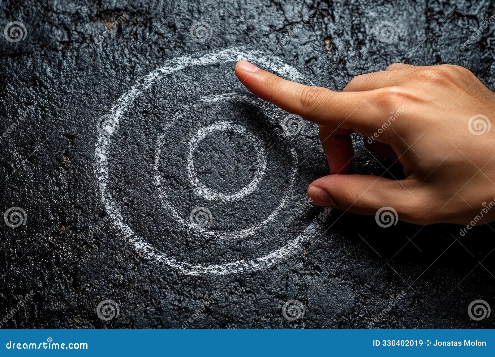 Hand Pointing To Center Target with One Arrow Going Up and One Arrow ...