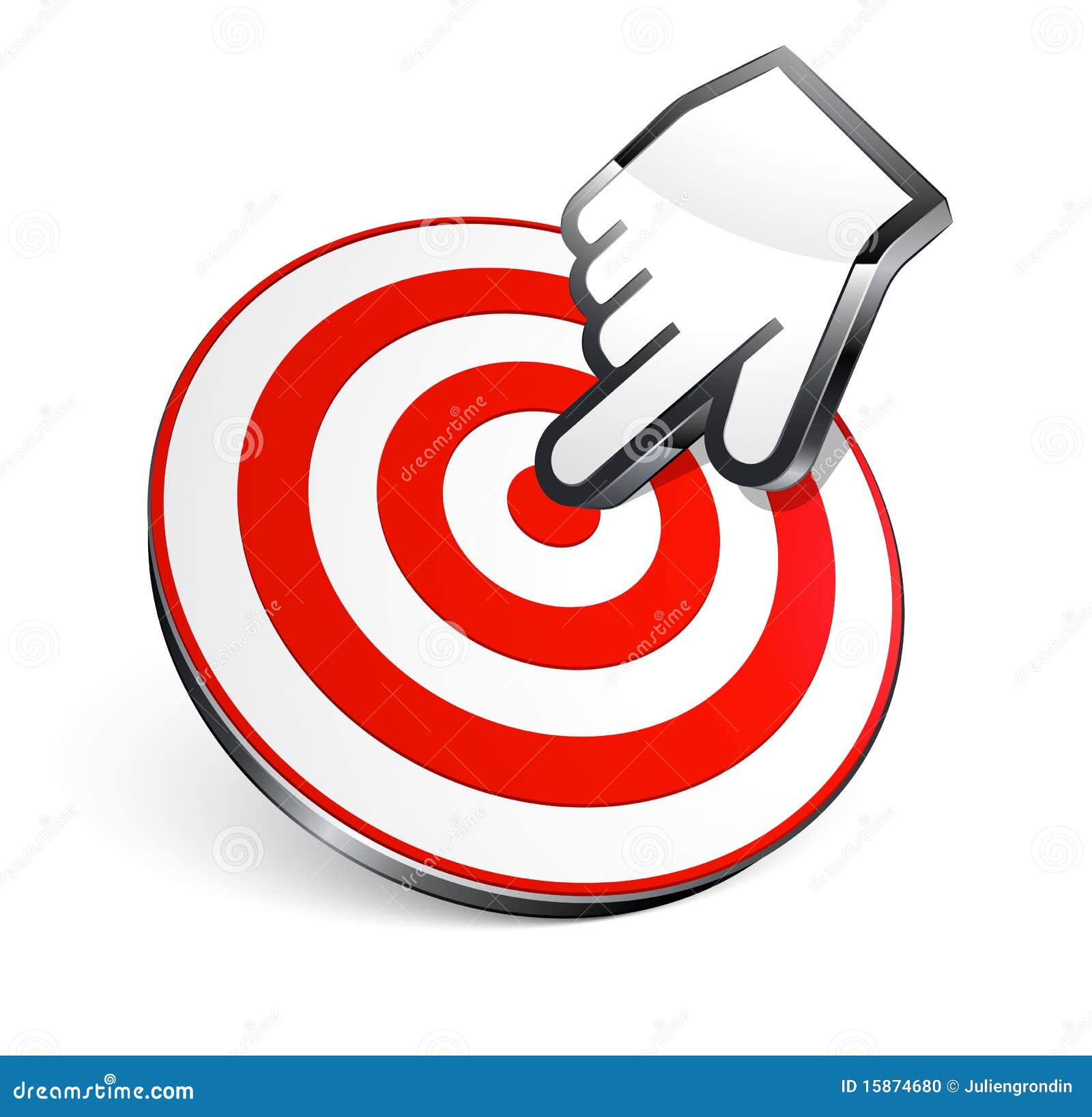 Hand Pointing To Target Center Stock Vector - Illustration of circles ...