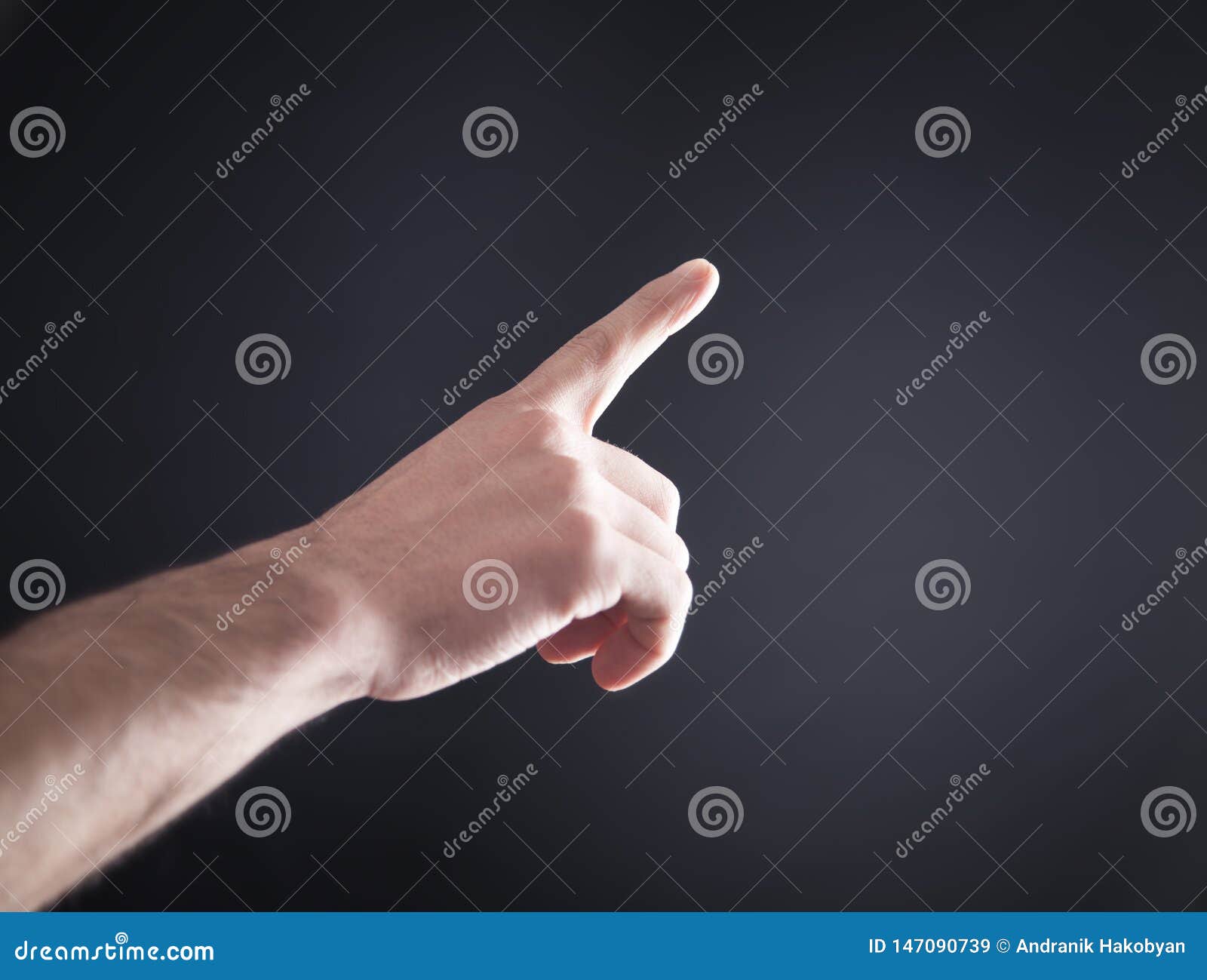 Hand Pointing or Touching Finger in Screen Stock Image - Image of ...