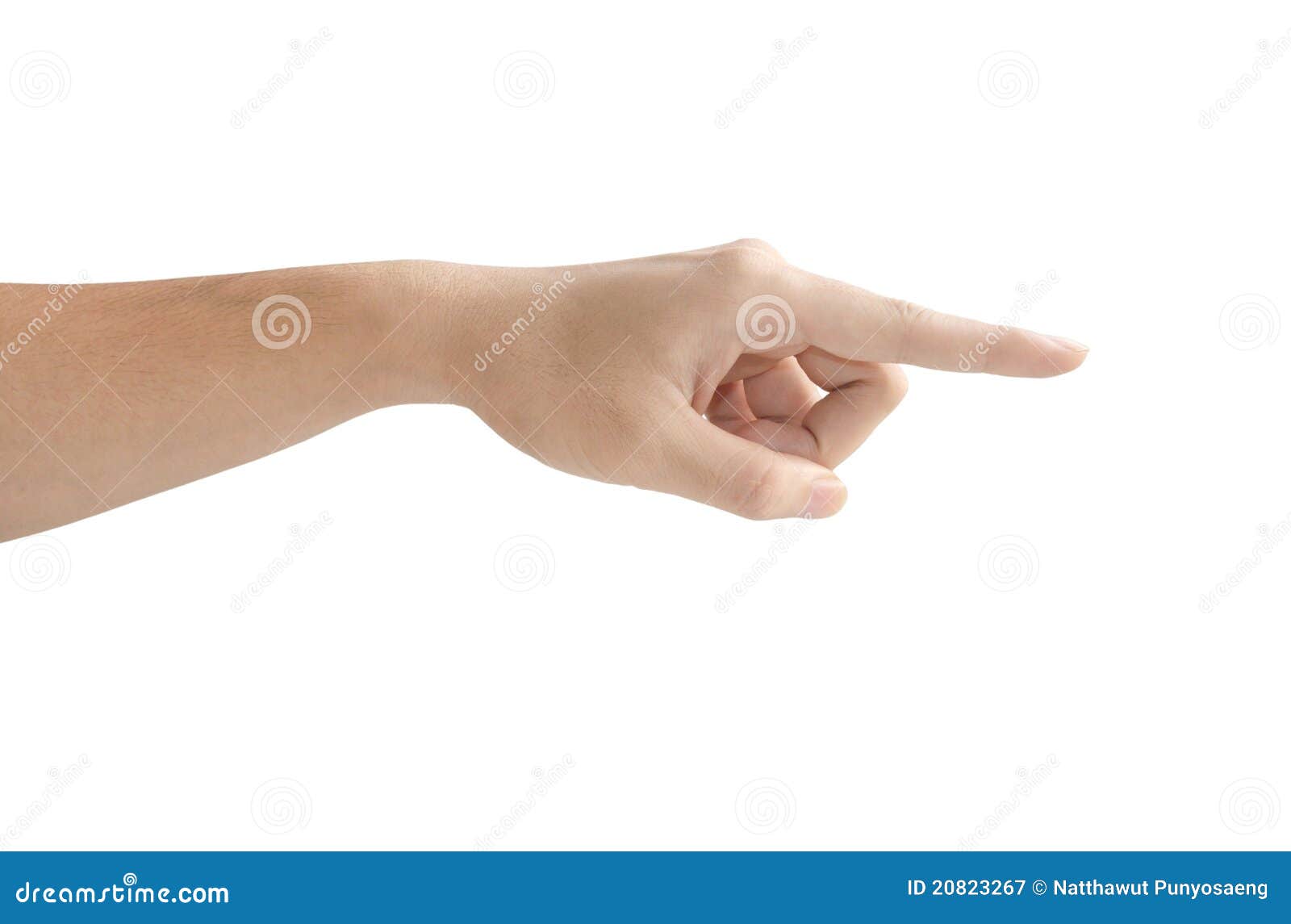Hand Pointing Touching or Pressing Isolated Stock Image - Image of ...