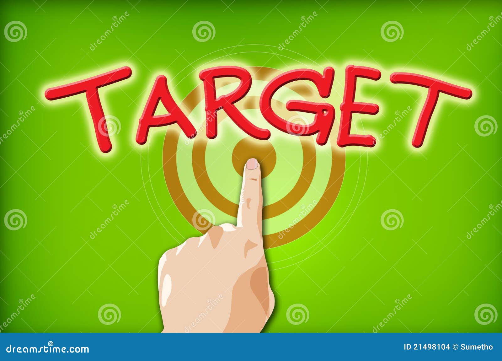 Hand Pointing Touching To Target Stock Illustration - Illustration of ...