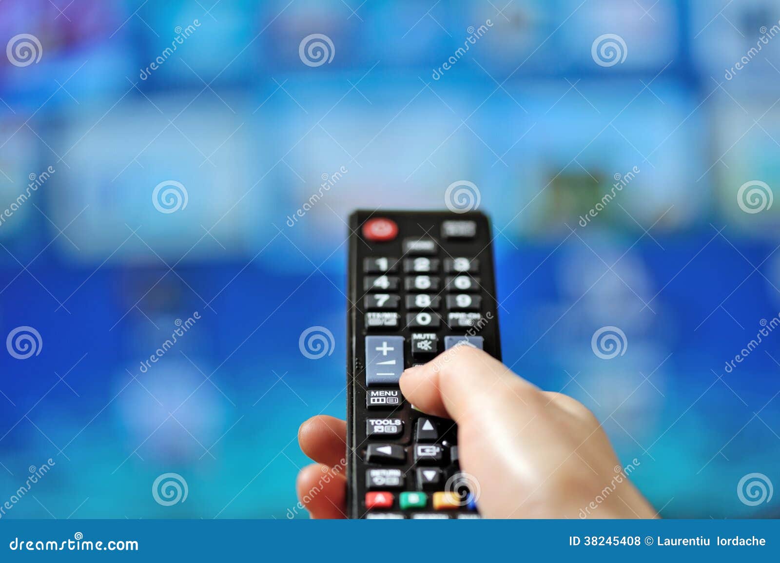 Hand Pointing Tv Remote Control Stock Photo - Image of entertainment ...