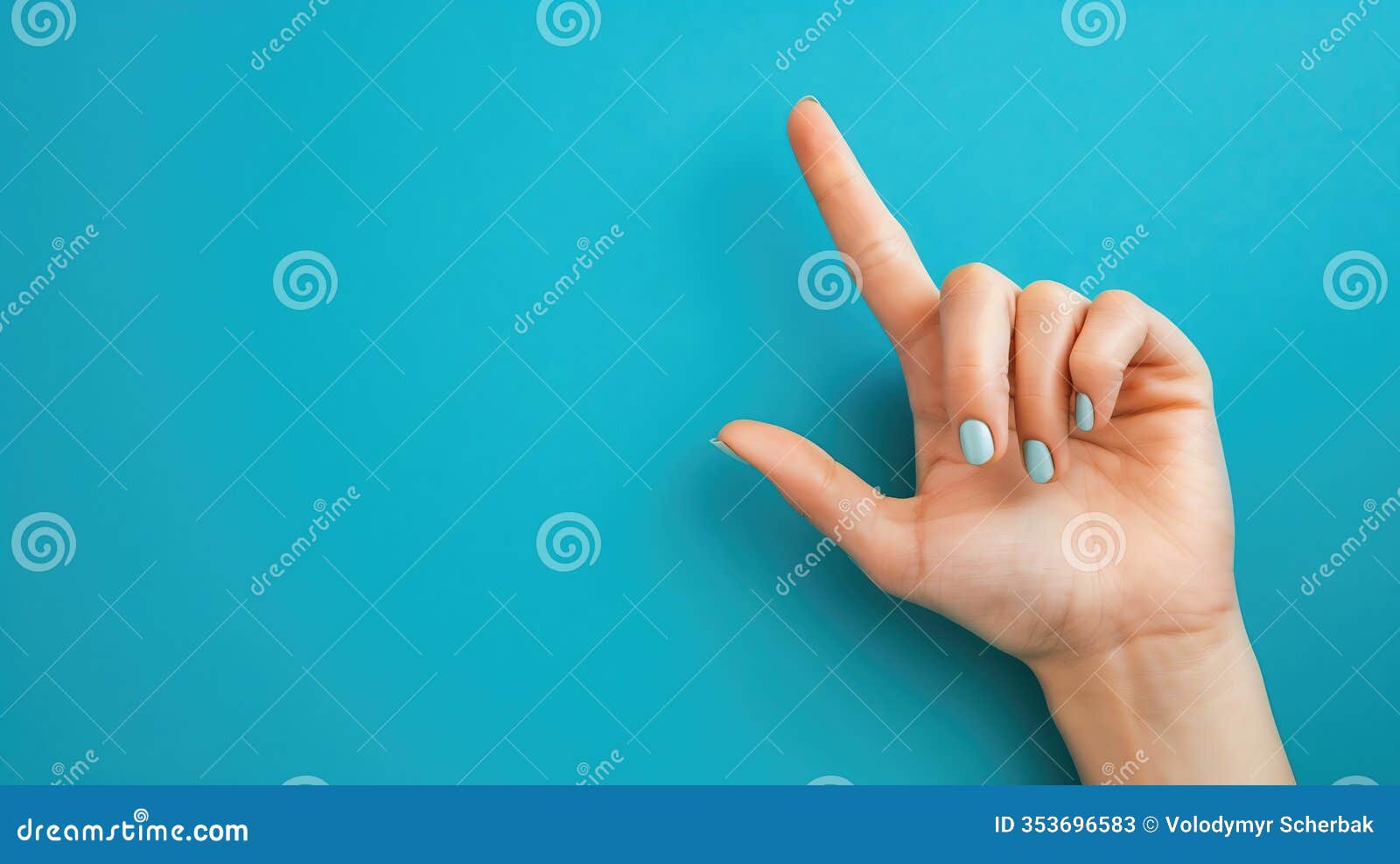 Hand Pointing Up with Index Finger, Isolated on White. Gesture ...