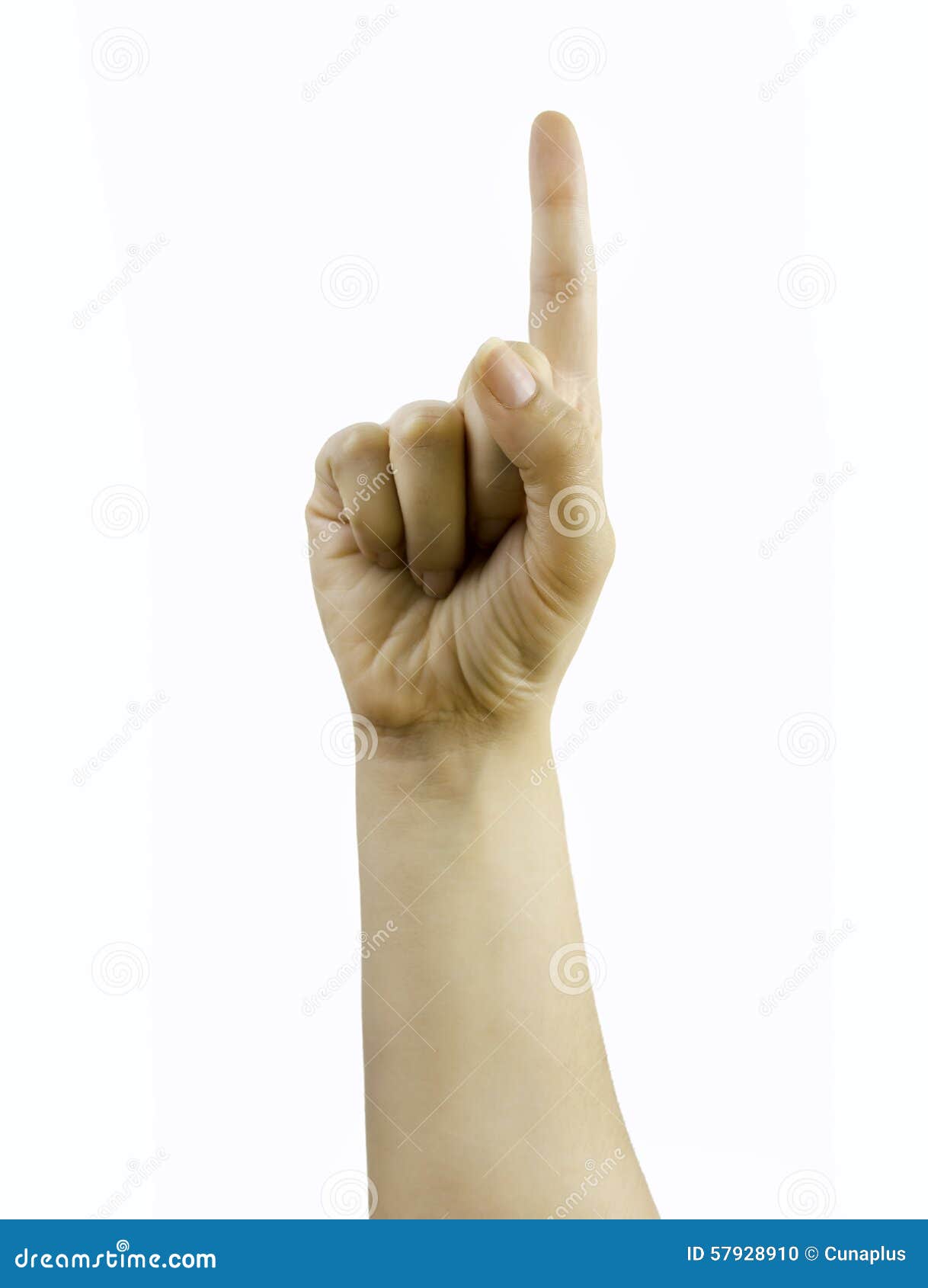 Hand Pointing Up on White Background Stock Photo - Image of isolated ...