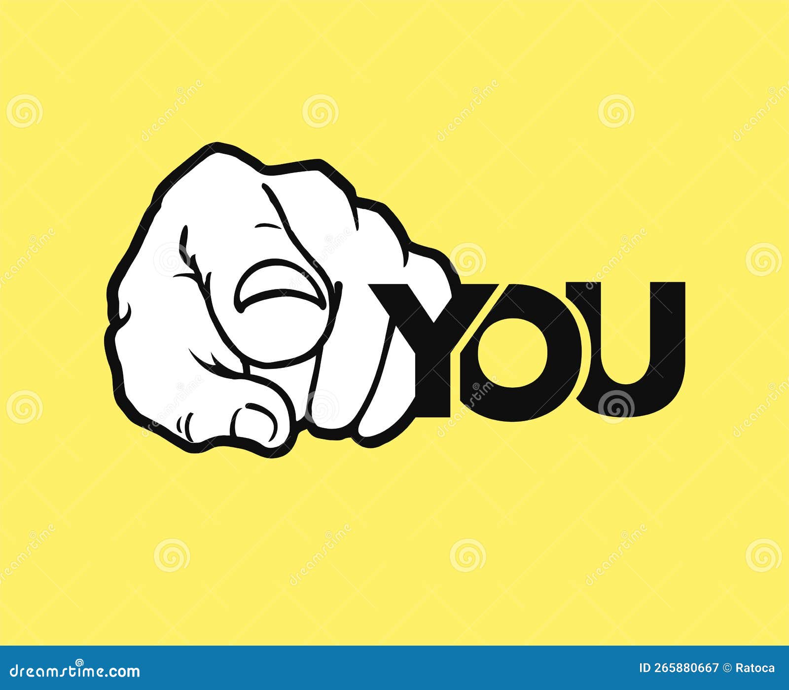 Hand pointing you stock vector. Illustration of drawn - 265880667