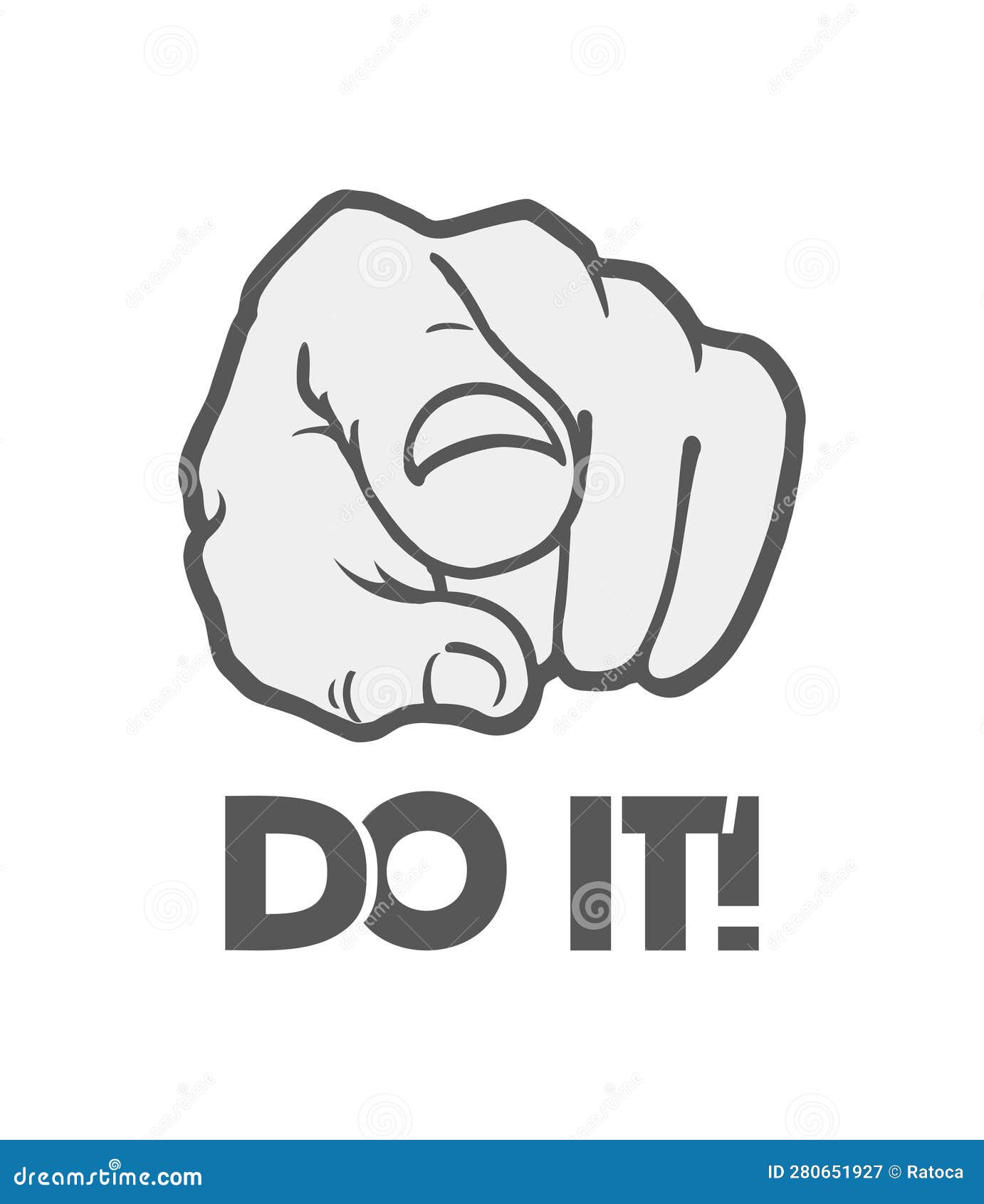 Hand Pointing You and Do it Message Stock Vector - Illustration of ...