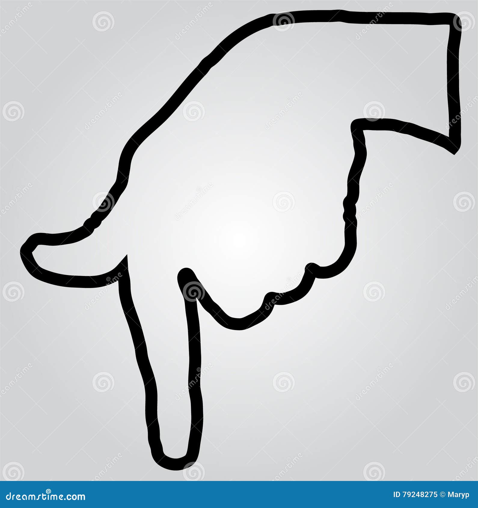 The hand points down stock vector. Illustration of points - 79248275