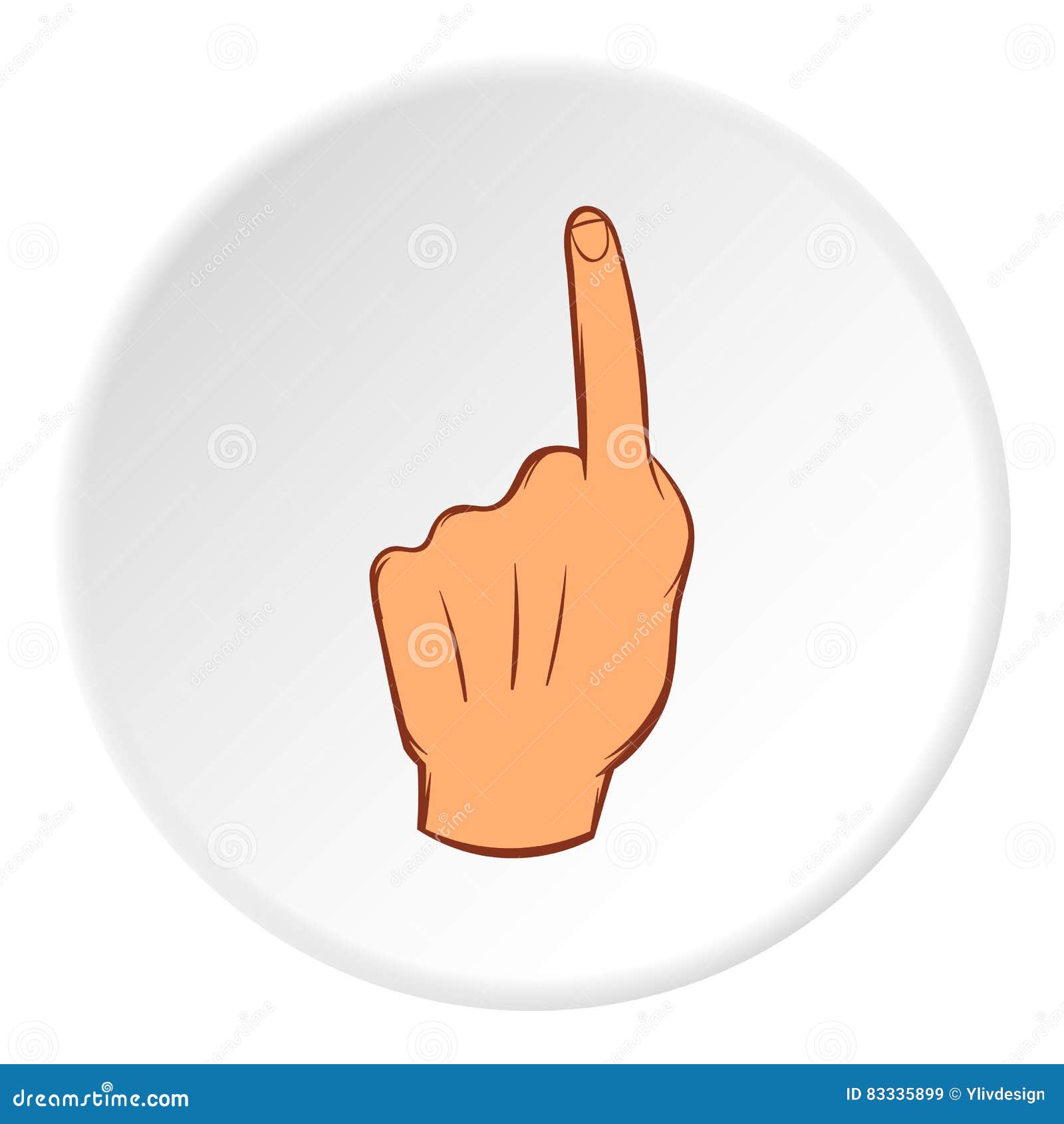 Hand Points Forward Icon, Cartoon Style Stock Vector - Illustration of ...