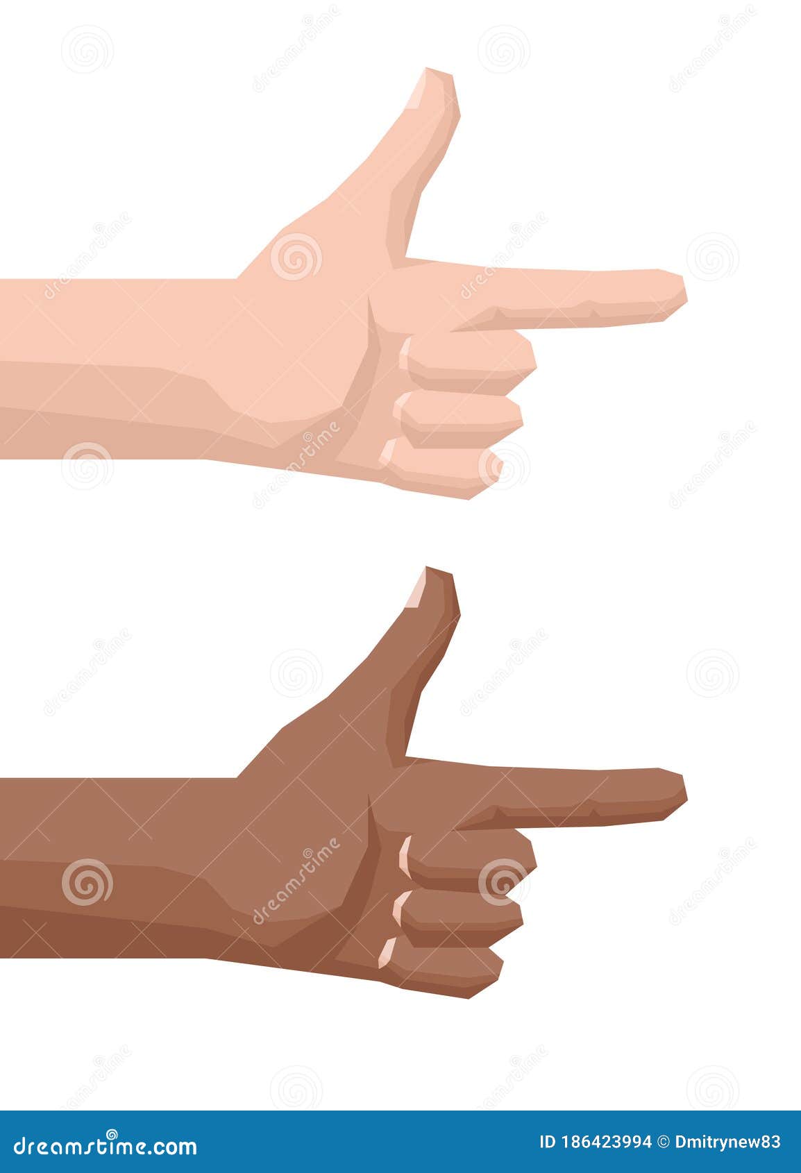 Hand Points Forward in Low Poly Style Stock Vector - Illustration of ...