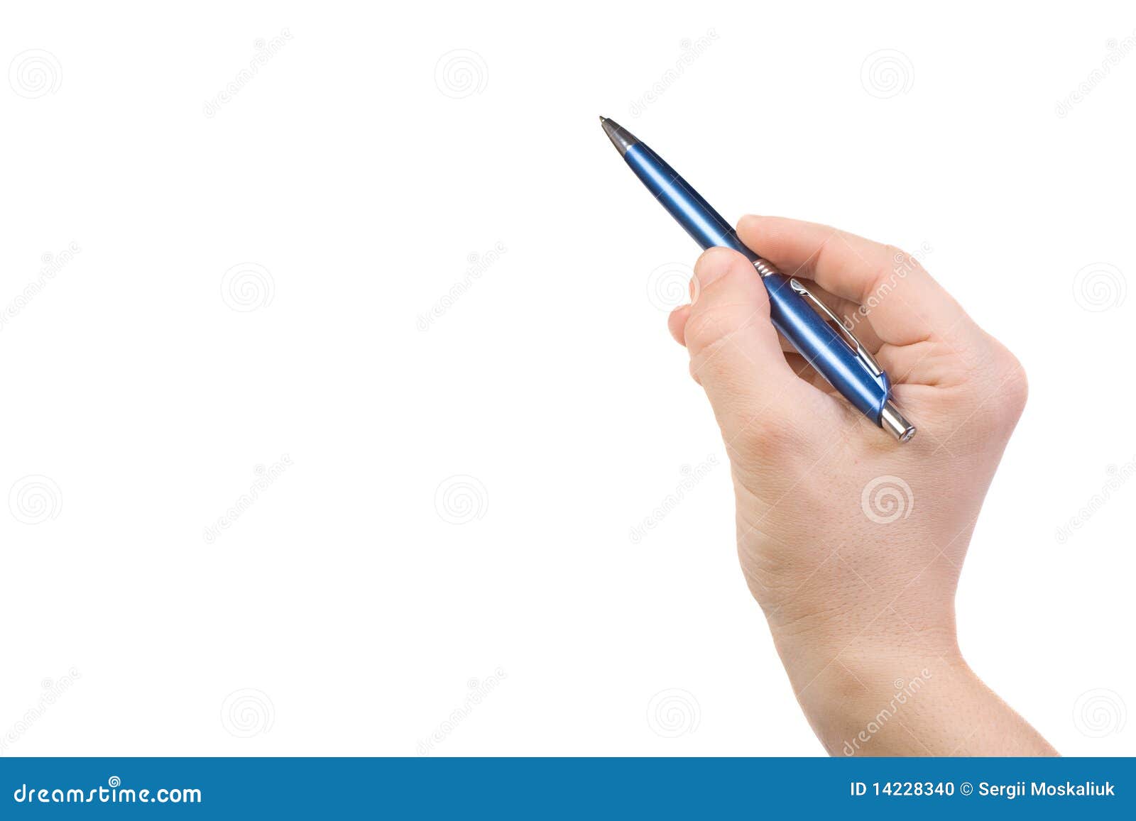 Hand points out and pen stock photo. Image of handwriting - 14228340