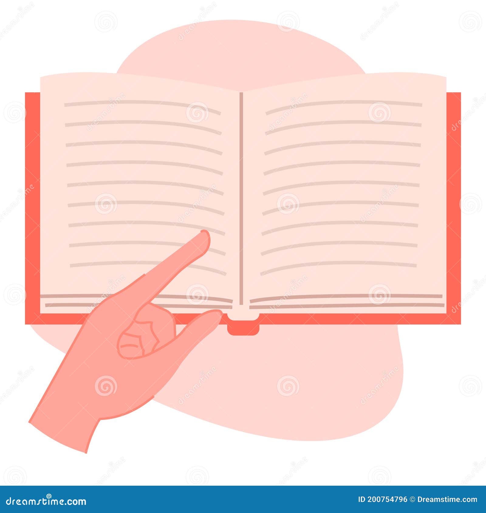 Hand Points To a Book on White Background Vector Stock Vector ...