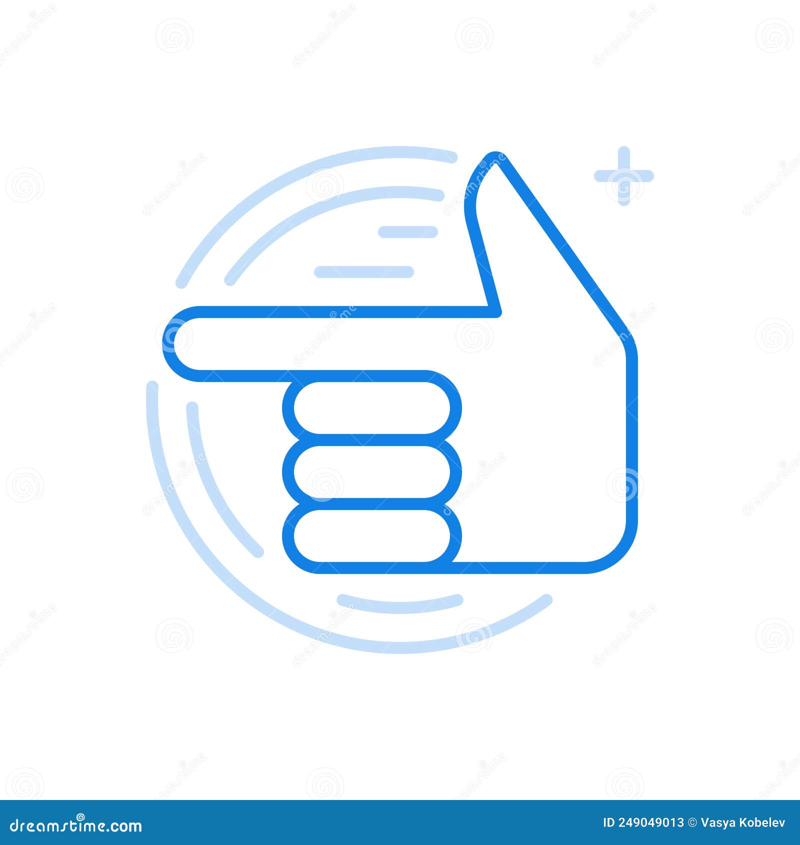 Hand Points To Left Vector Line Icon. Direction Pointer Gesture Stock ...