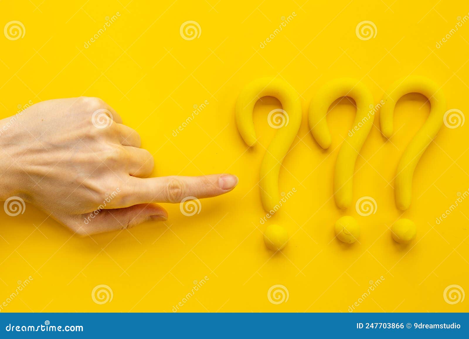 Hand Points To Question Mark Sign. Solving Problem or Search Solution ...