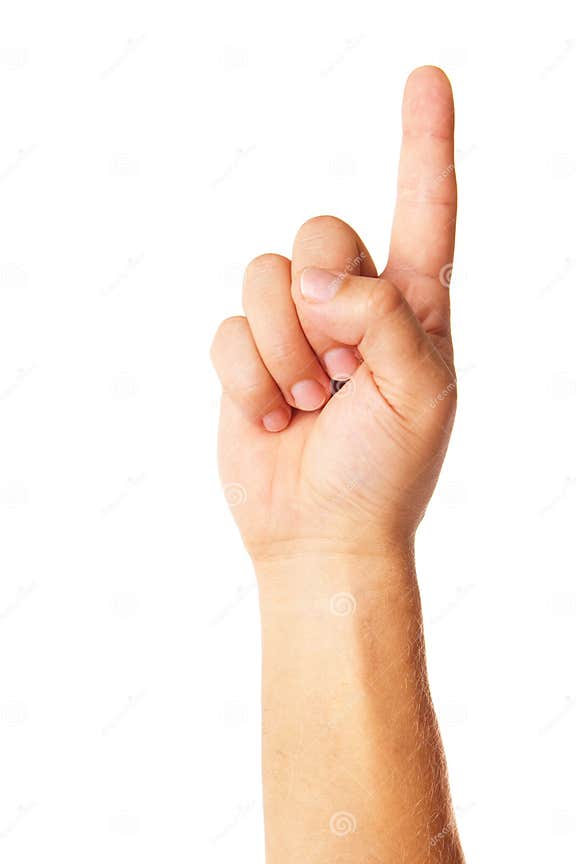 Hand Poiting Symbol Isolated on White Background Stock Photo - Image of ...