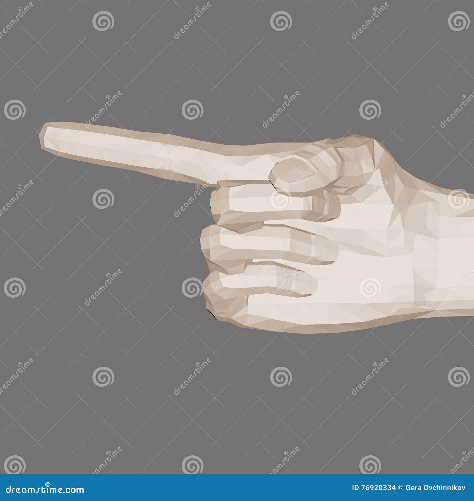 Hand stock vector. Illustration of black, polygon, showing - 76920334