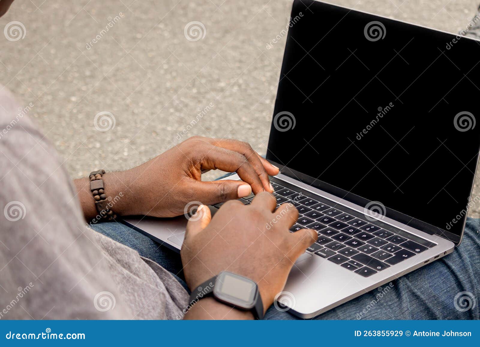Hand Portrait of an African Web Developer Working with His Laptop, with ...