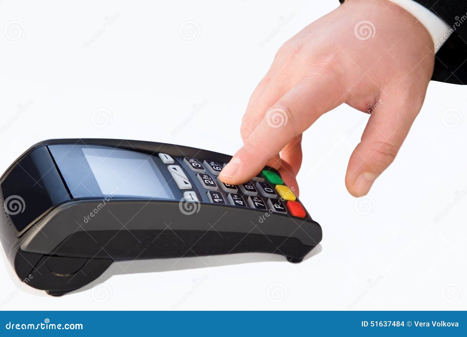 Hand and POS-terminal Closeup Editorial Stock Image - Image of card ...