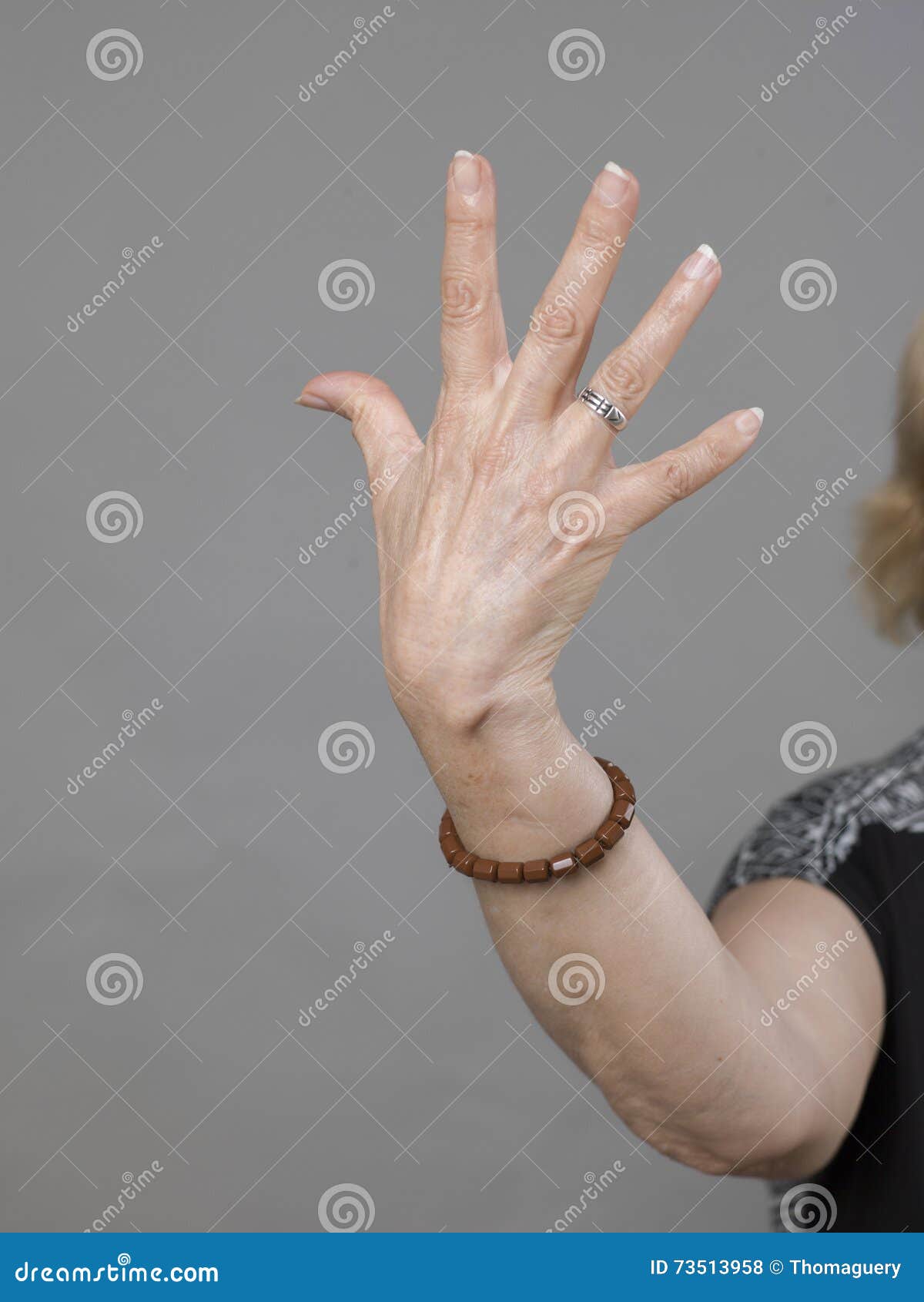 Hand pose stock photo. Image of high, hair, cutout, female - 73513958