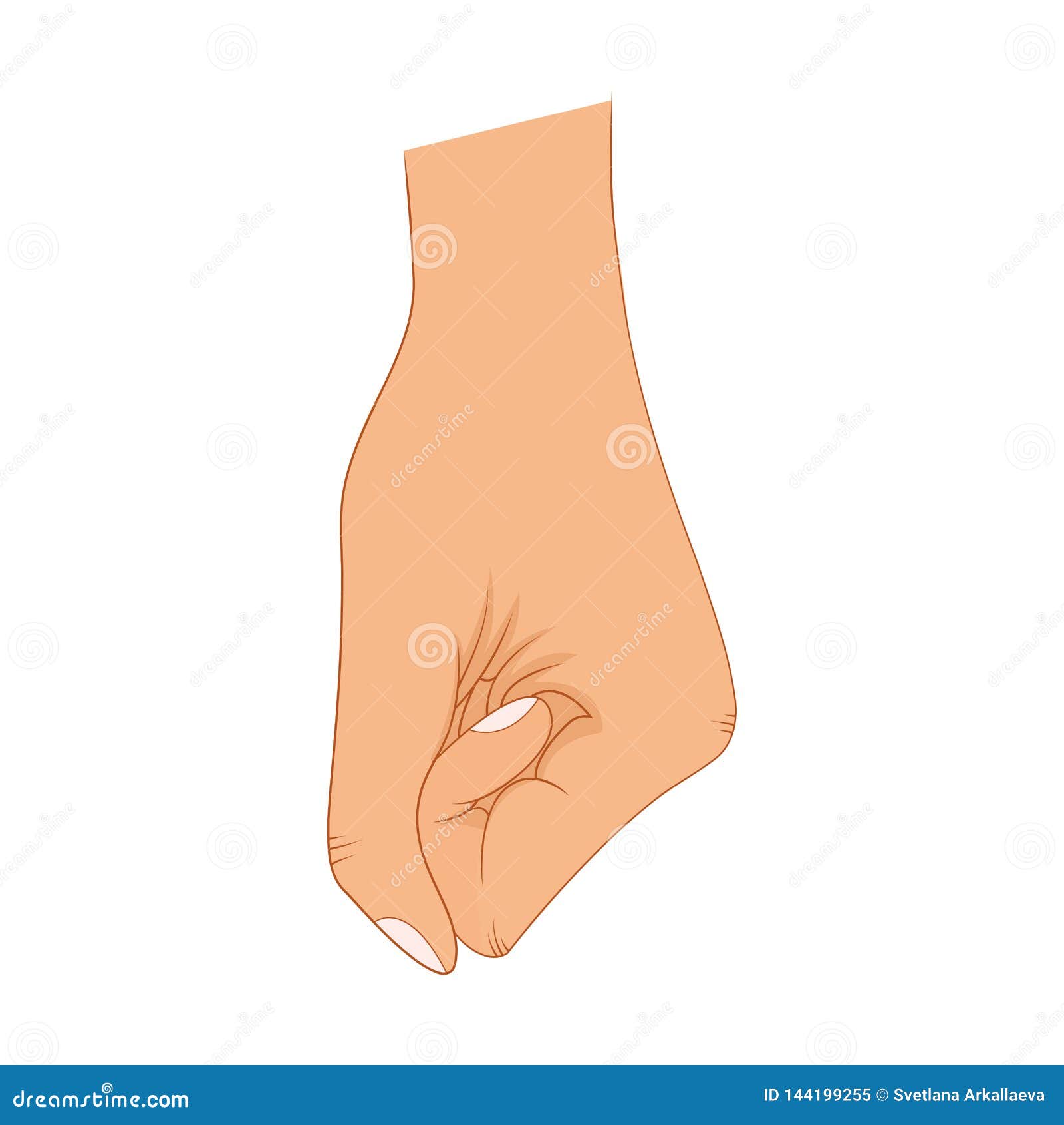 Hand in Pose. Male or Female Hand in Cartoon Style Stock Illustration ...