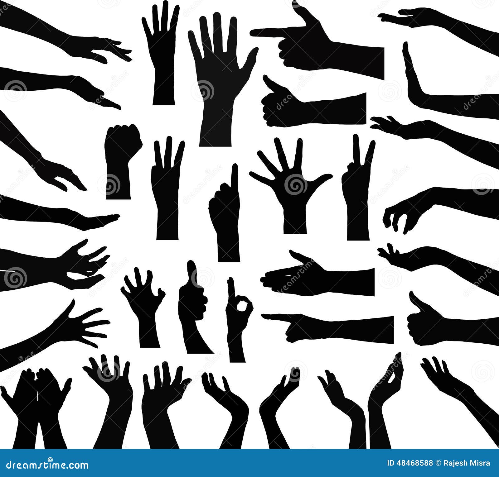 Hand poses stock illustration. Illustration of signs - 48468588