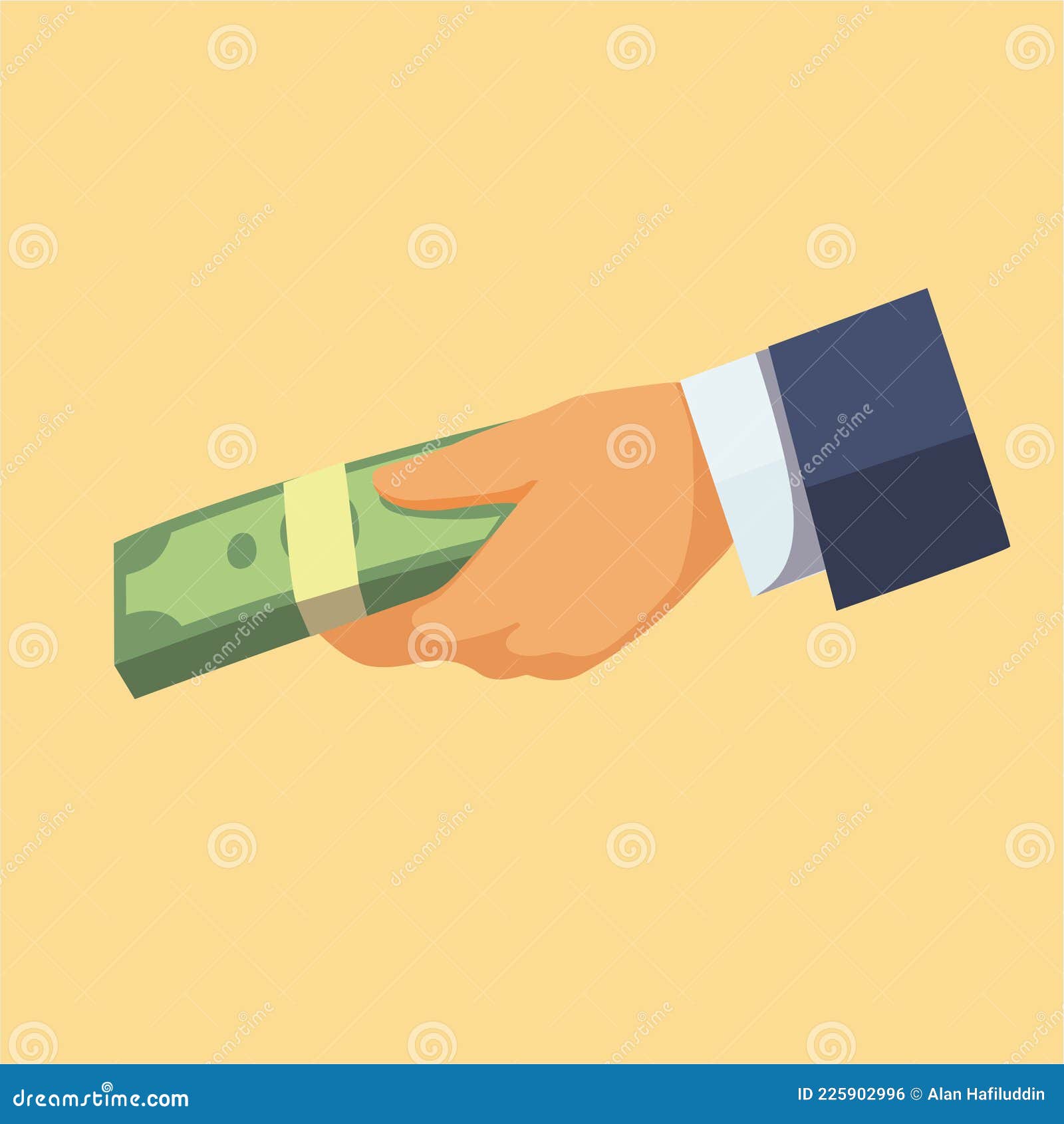 Hand Poses Giving, Taking Or Showing Cash Stacks Vector Illustration ...