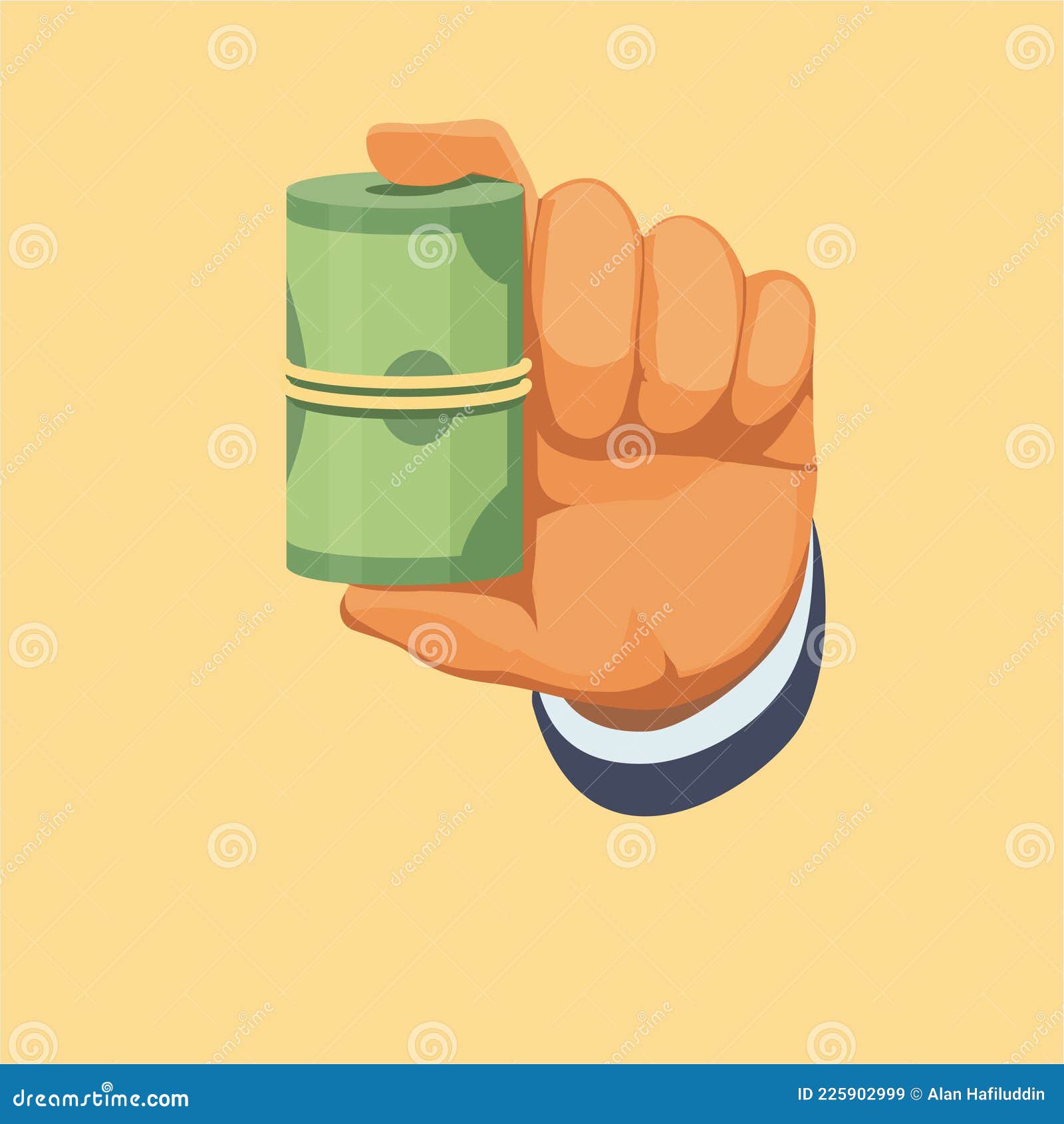 Hand Poses Giving, Taking Or Showing Cash Stacks Vector Illustration ...