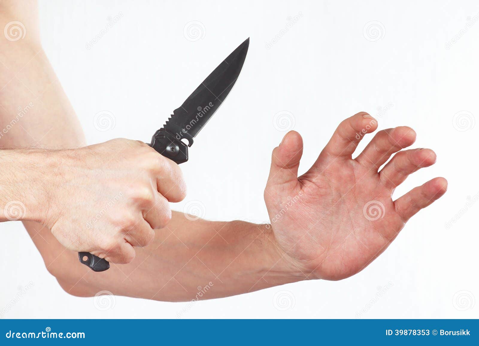 Hand Position for the Defense with a Knife Stock Image - Image of ...