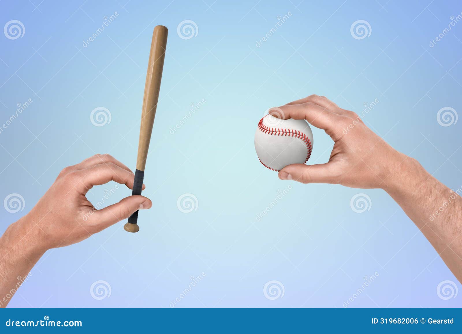 Hand Positioning a Baseball Bat Near a Ball Stock Photo - Image of ...