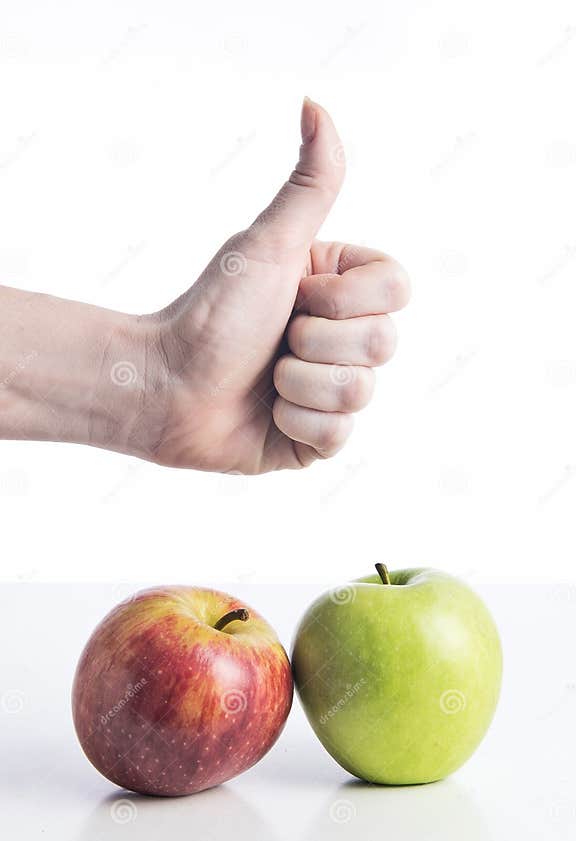 Hand positive stock image. Image of apple, fruit, positive - 44232167