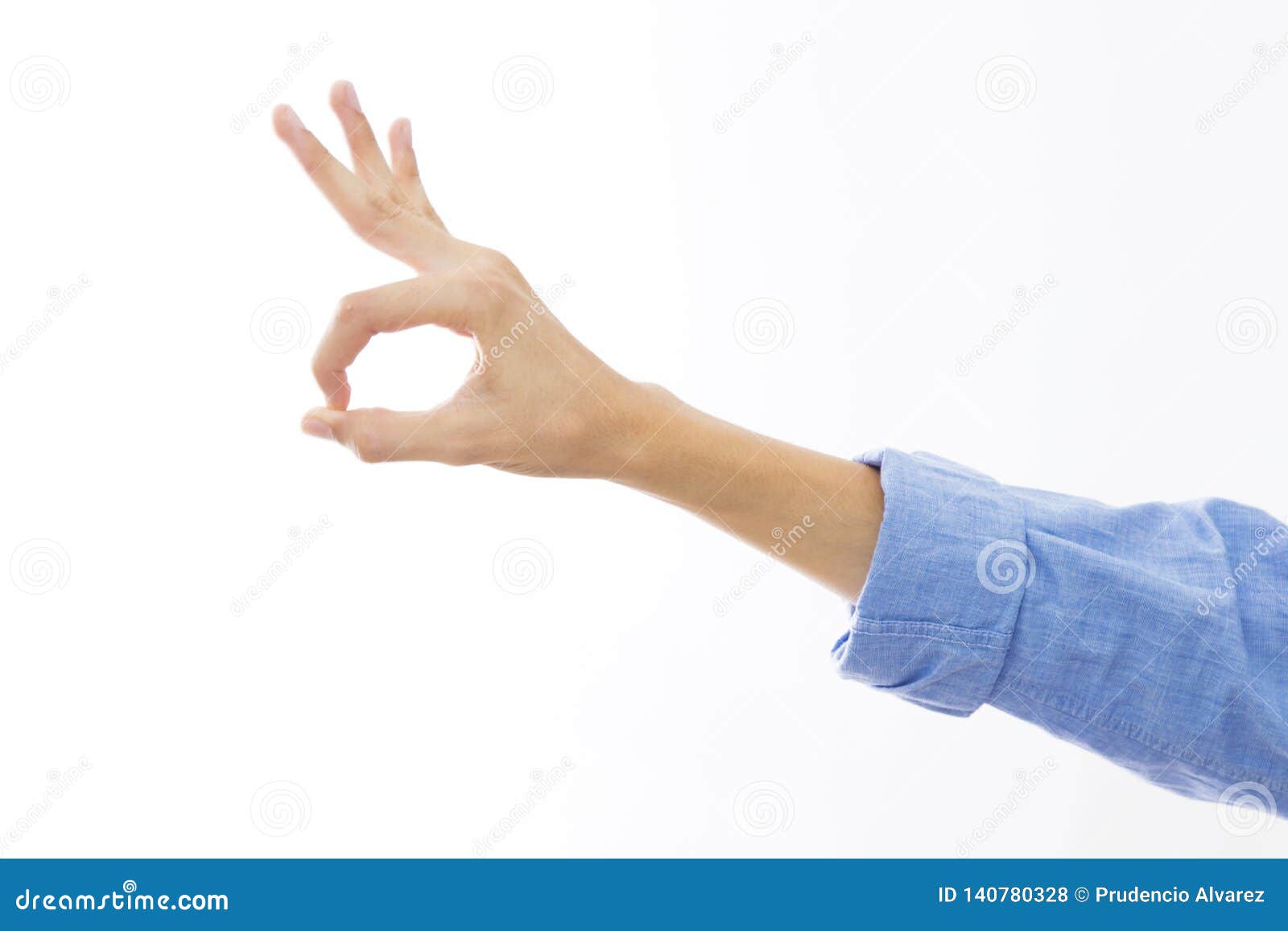 Hand with positive sign stock photo. Image of trimmed - 140780328