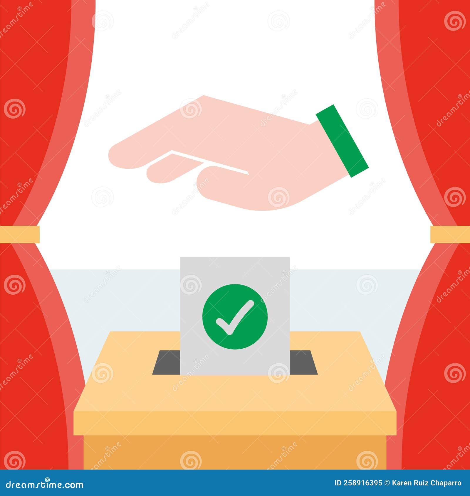 Hand Posting a Vote on a Box Election Day Vector Stock Vector ...