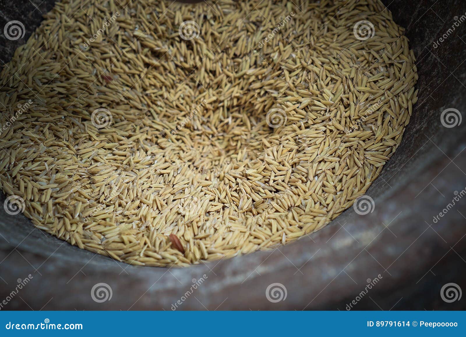 Hand pounded rice stock photo. Image of mortar, rice - 89791614