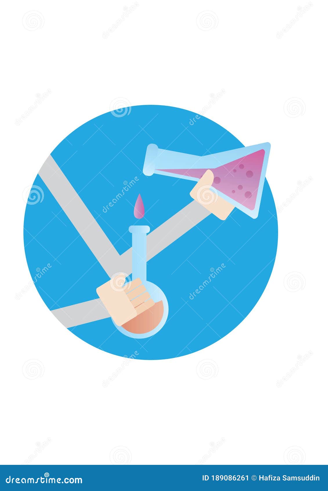 Hand Pouring Solution into Another Beaker. Vector Illustration ...