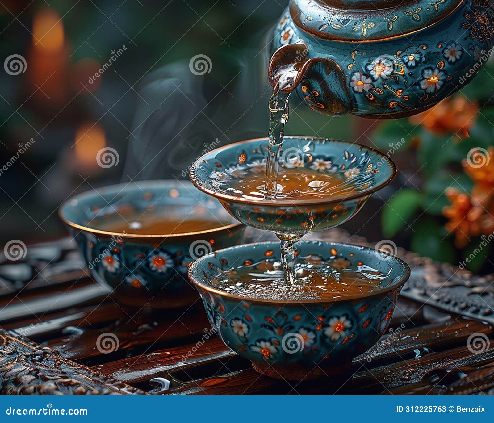 Hand Pouring Tea into a Cup Stock Image - Image of steep, infusion ...