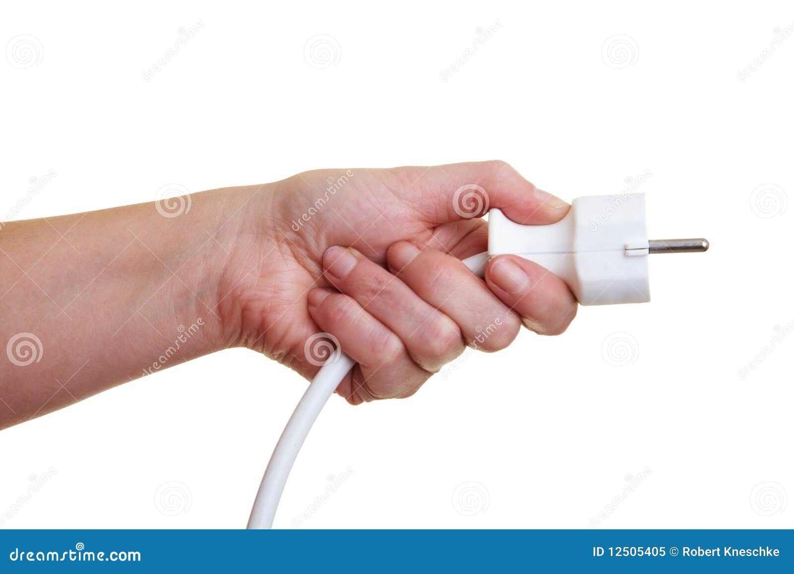 Hand with power plug stock image. Image of copyspace - 12505405