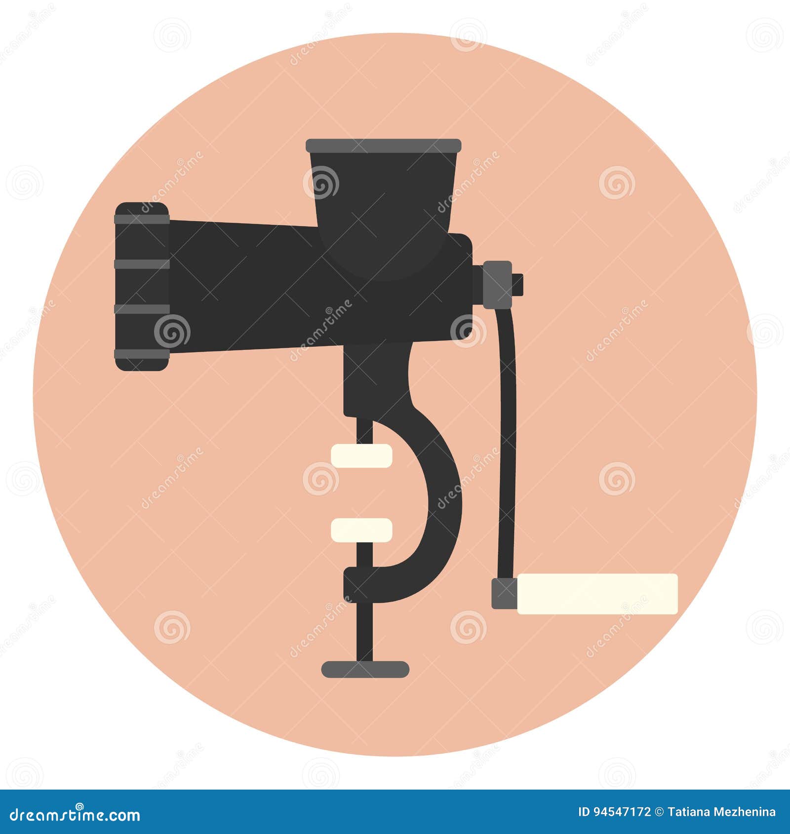 Hand Powered Mincer, Kitchen Hand Meat Grinder Stock Illustration ...