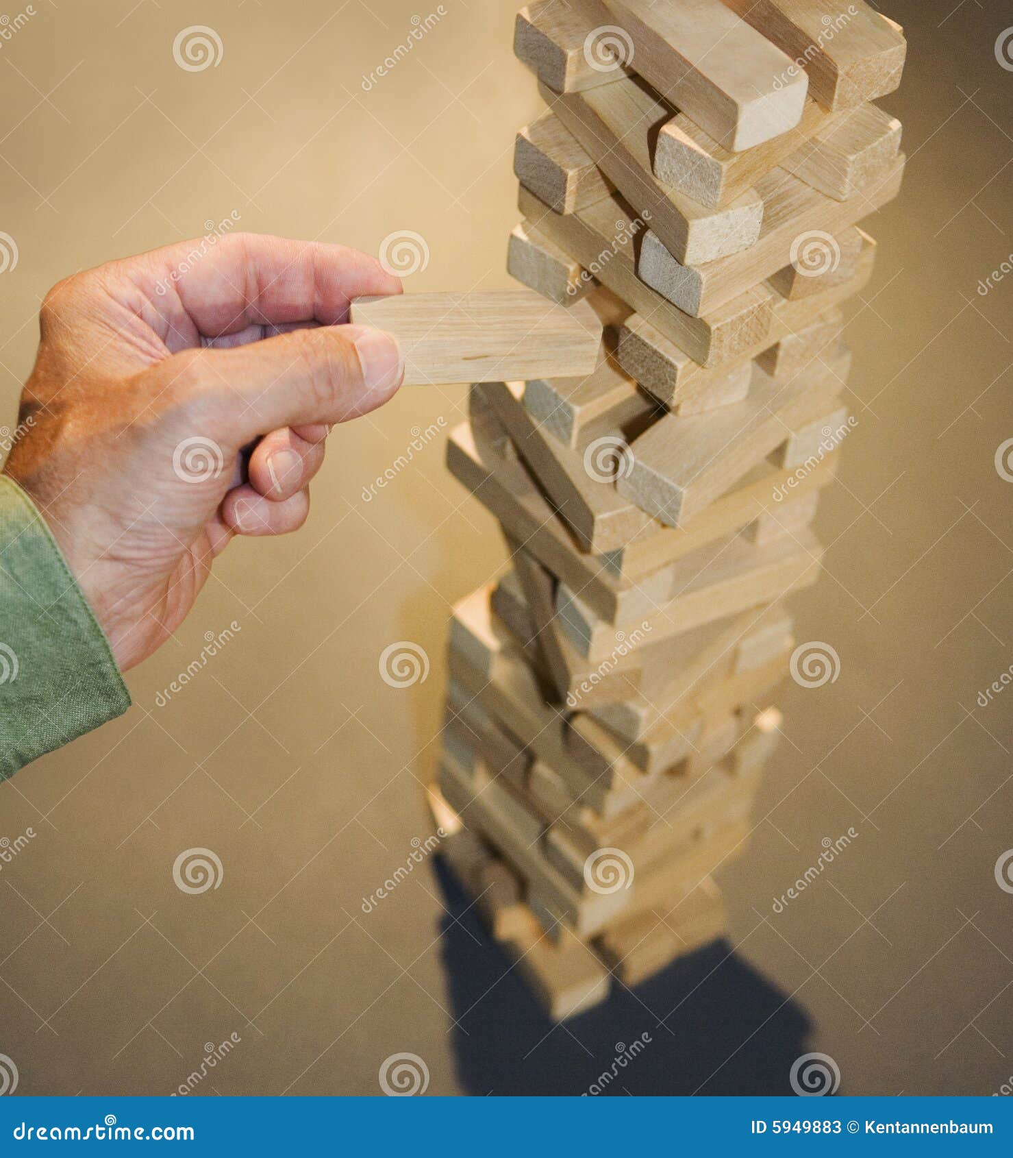 Hand with Precarious Building Blocks Stock Image - Image of dangerous ...