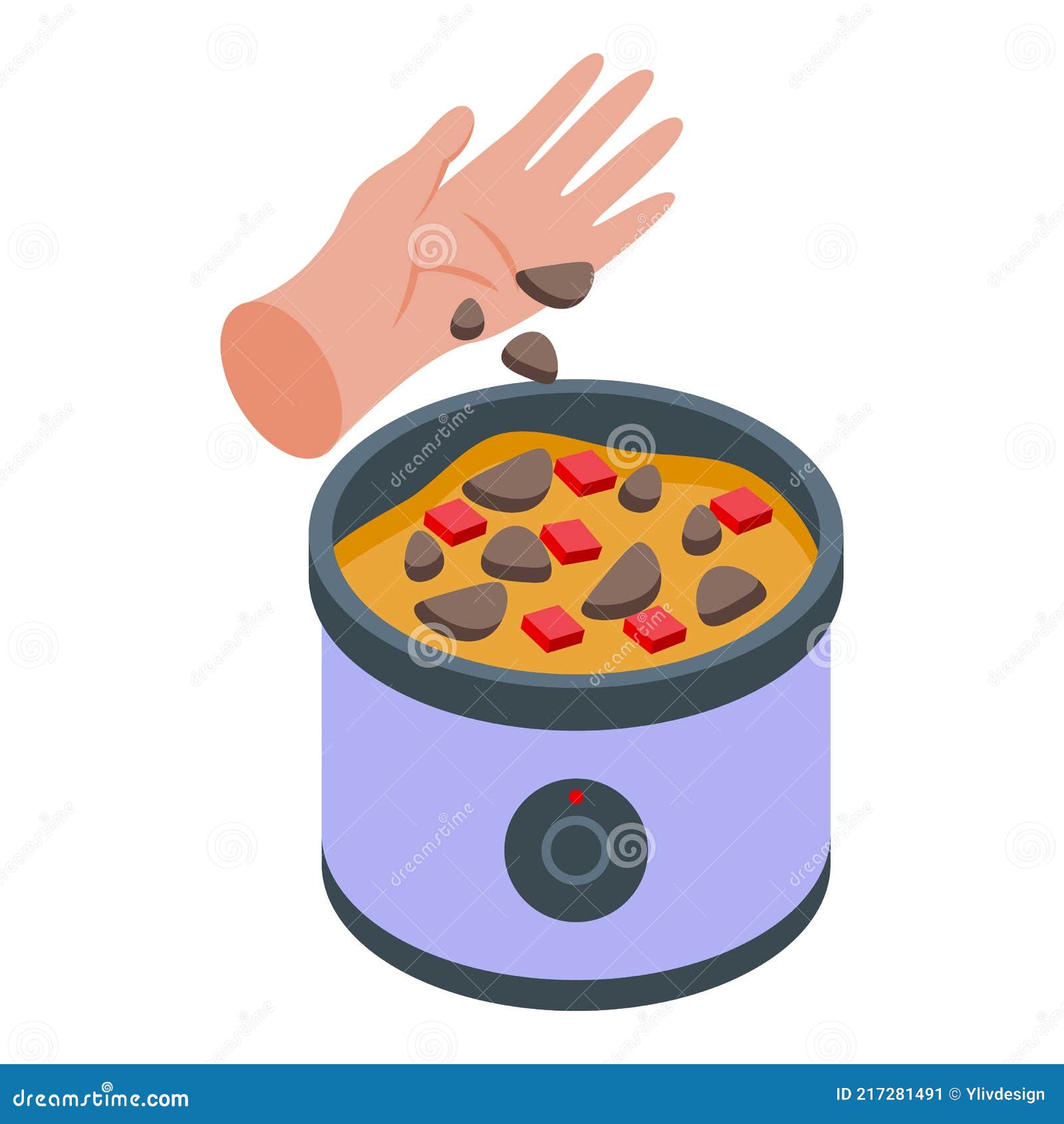 Hand Preparing Food Icon, Isometric Style Stock Vector - Illustration ...