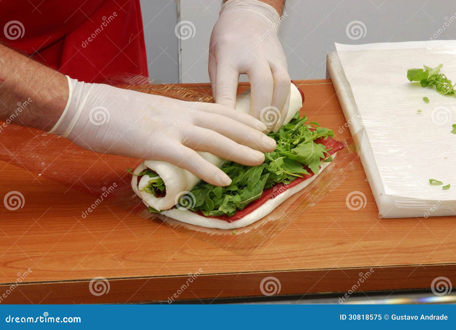 Hand preparing a sandwich stock image. Image of nutrition - 30818575