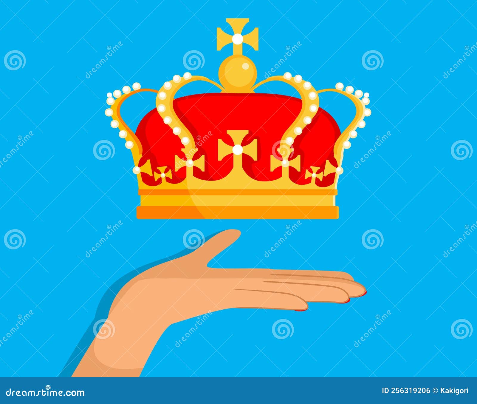 Hand Presenting Golden Crown Stock Vector - Illustration of monarchy ...