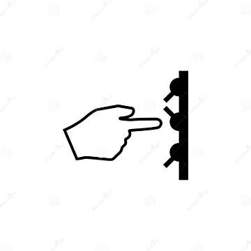 Hand Press Button Flat Vector Icon Stock Vector - Illustration of thumb ...