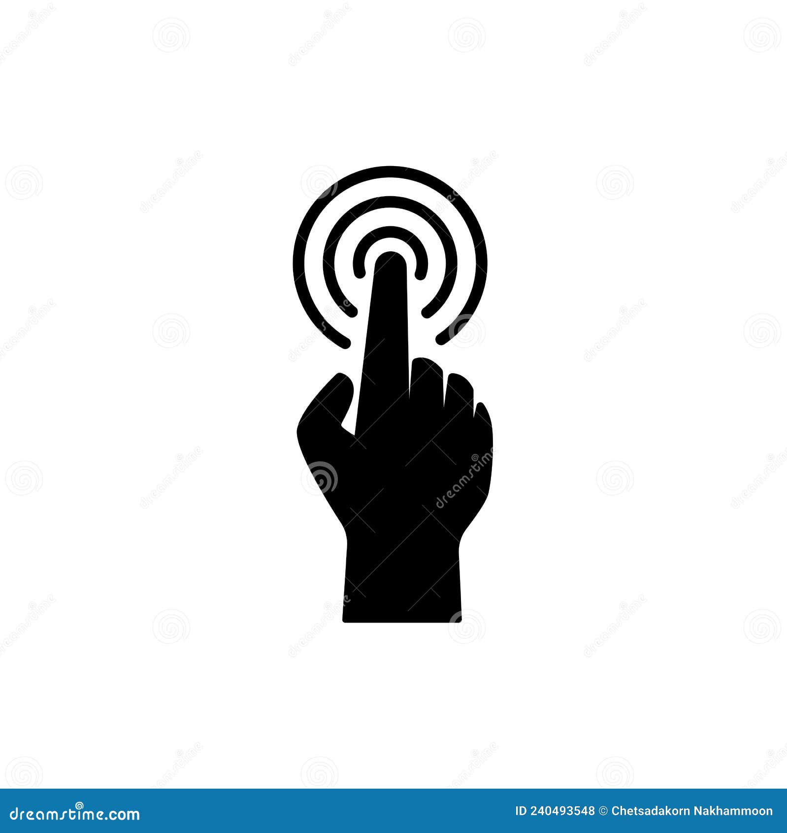 Hand Press Button Icon Vector Isolated on White Stock Vector ... Hand Press Button Icon Vector Isolated on White Stock Vector ...