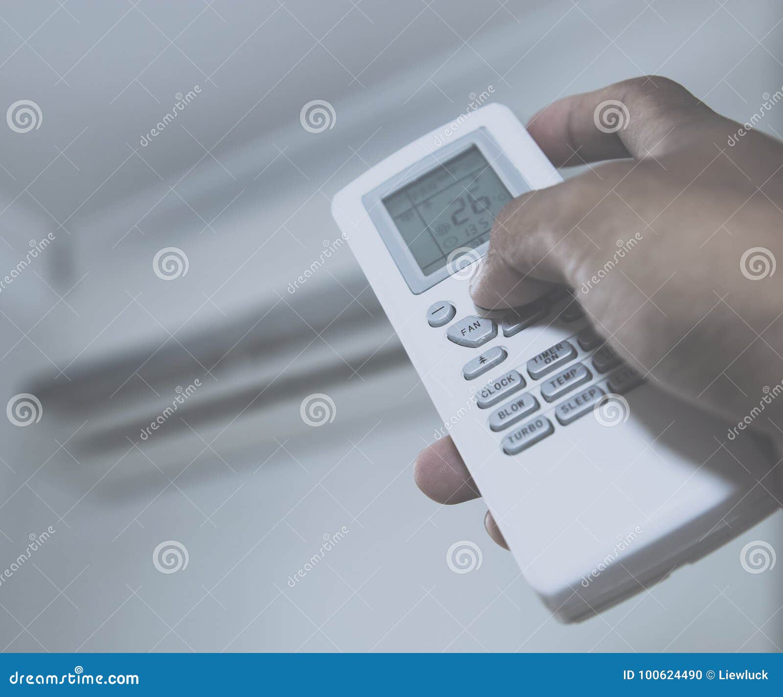 Hand Press the Button on the Remote Stock Photo - Image of button ...